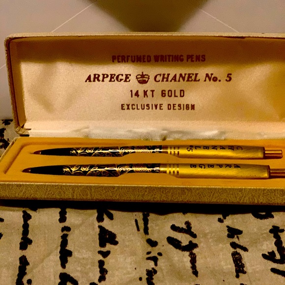 Office | Vintage Chanel No 5 14 K Gold Perfumed Pens | Poshmark